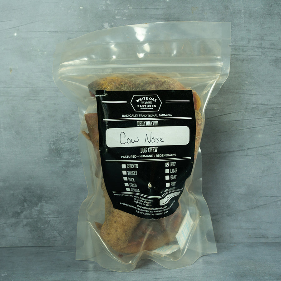 Dehydrated Grassfed Beef Nose Pet Chew – White Oak Pastures